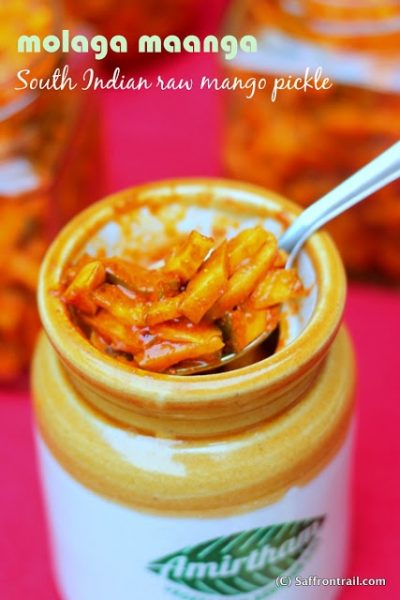 Molaga Maanga - an instant raw mango pickle Recipe | Saffron Trail