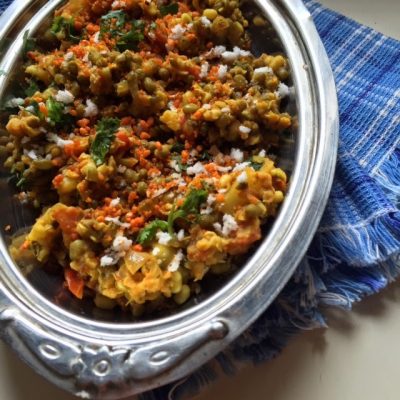 Cooking a curry with dried green peas | Green Vatana Recipe | Saffron Trail