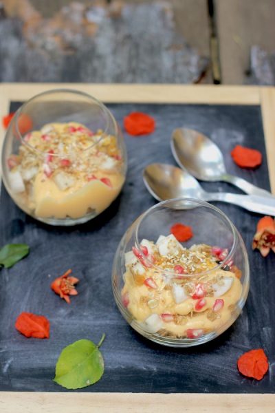 Breakfast Parfait with Mango Yogurt Recipe | Saffron Trail