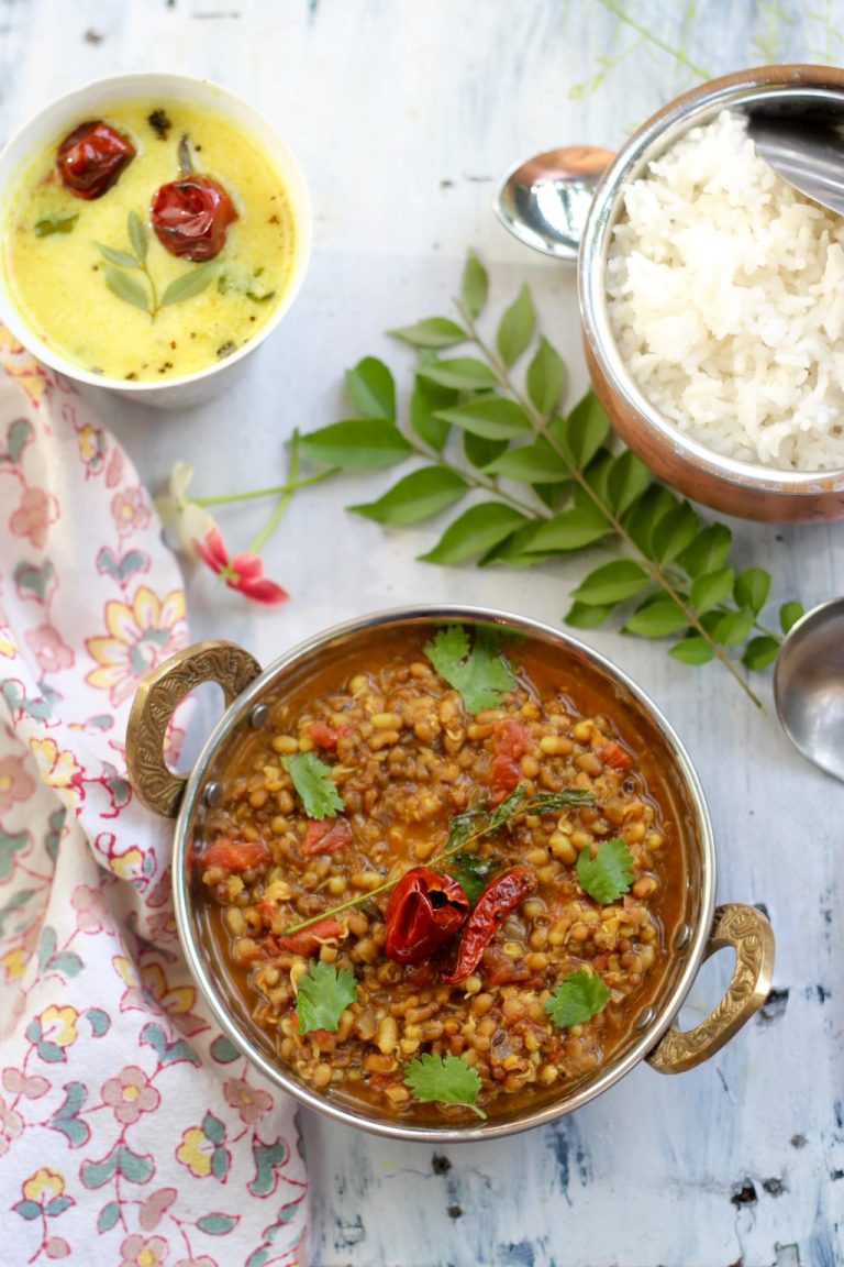 Matki Usal - Indian style Sprouts Curry Recipe | Saffron Trail