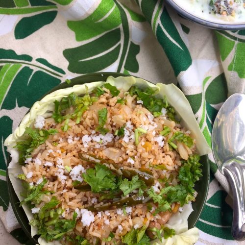 Cabbage Rice with Spices Recipe | Saffron Trail