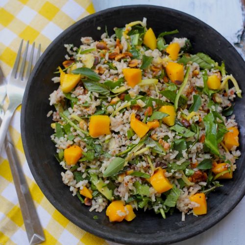 Cold Rice Salad with Mango and Coconut Recipe | Saffron Trail