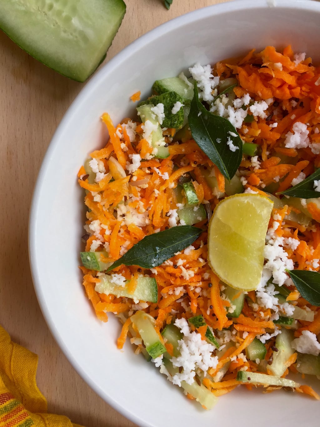 Easy Shredded Carrot Salad with Coconut Recipe | Saffron Trail Easy Shredded Carrot Salad with Coconut Recipe | Saffron Trail
