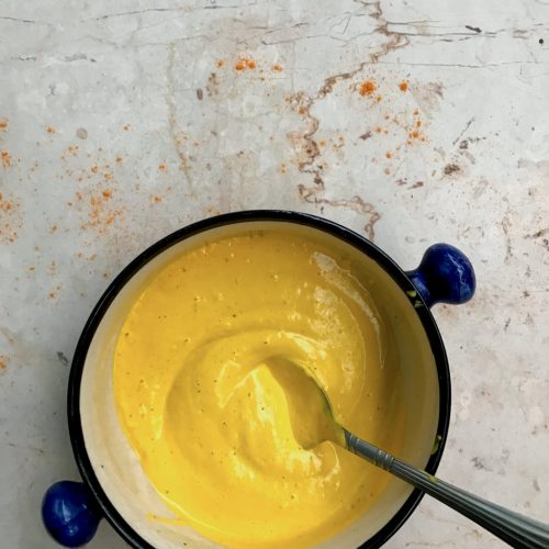 2 Minute Creamy Turmeric Salad Dressing Recipe | Saffron Trail