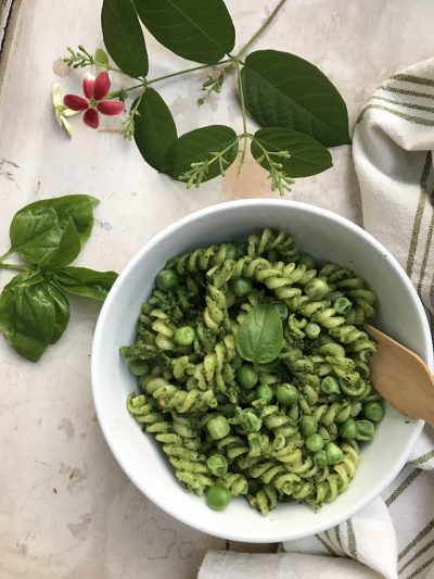 Vegan Kale Basil Pesto in 5 minutes | Saffron Trail