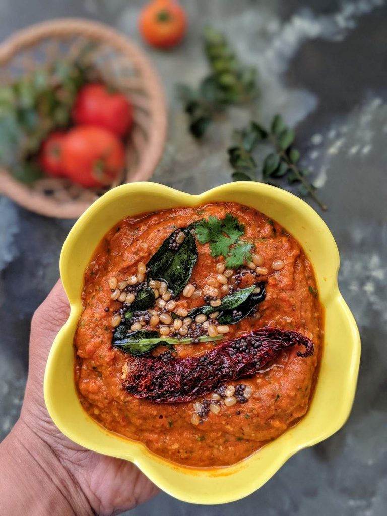 Tomato Chutney for Idli & Dosa | Homemade Spicy South Indian tomato chutney