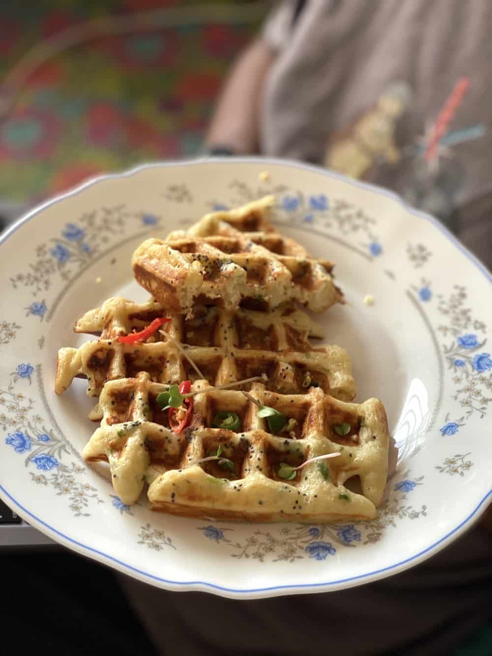 Savoury Waffles with Cheese and Potatoes - Saffron Trail